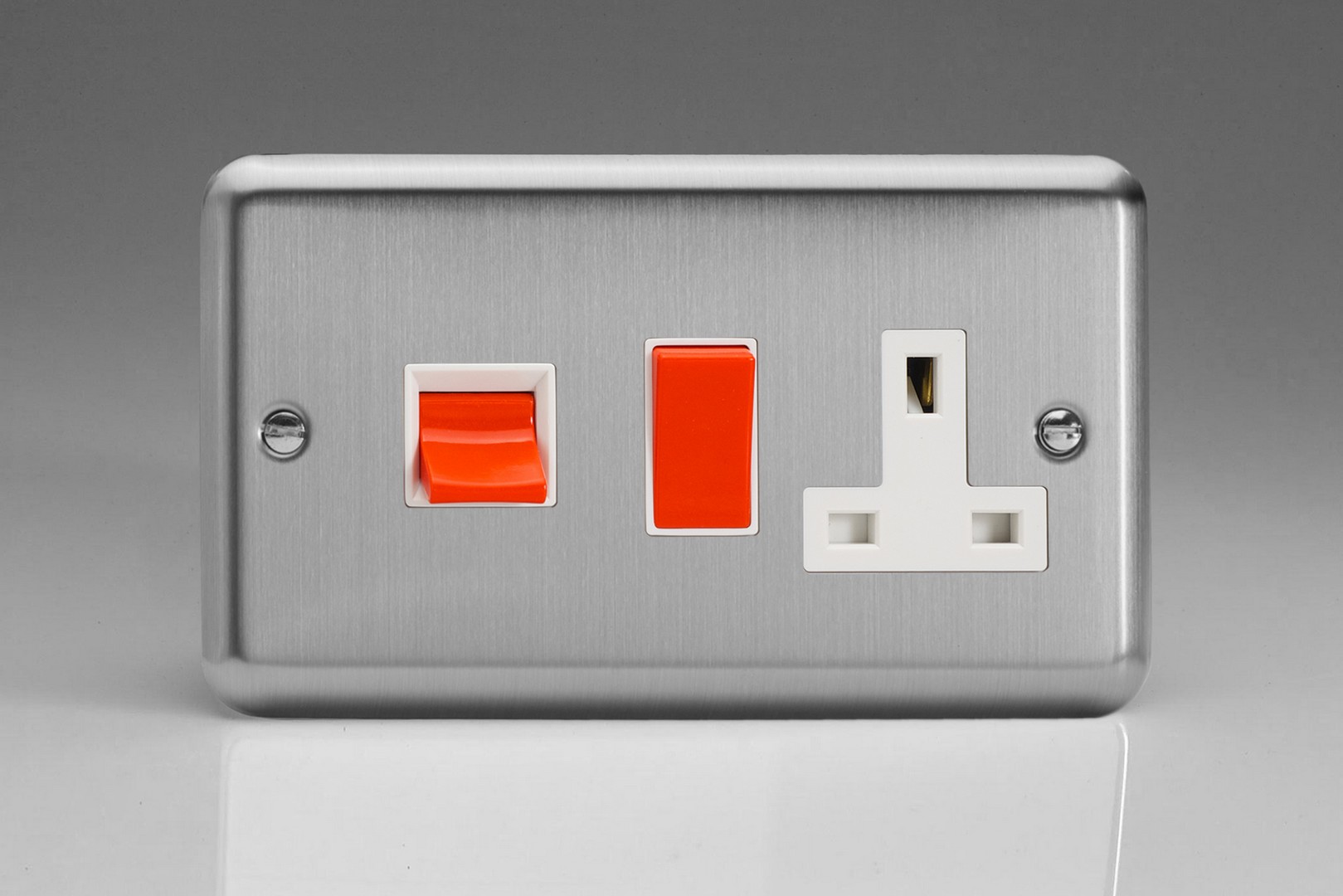 Classic Matt Chrome 45A Cooker Panel with 13A Double Pole Switched ... Classic Matt Chrome 45A Cooker Panel with 13A Double Pole Switched ...