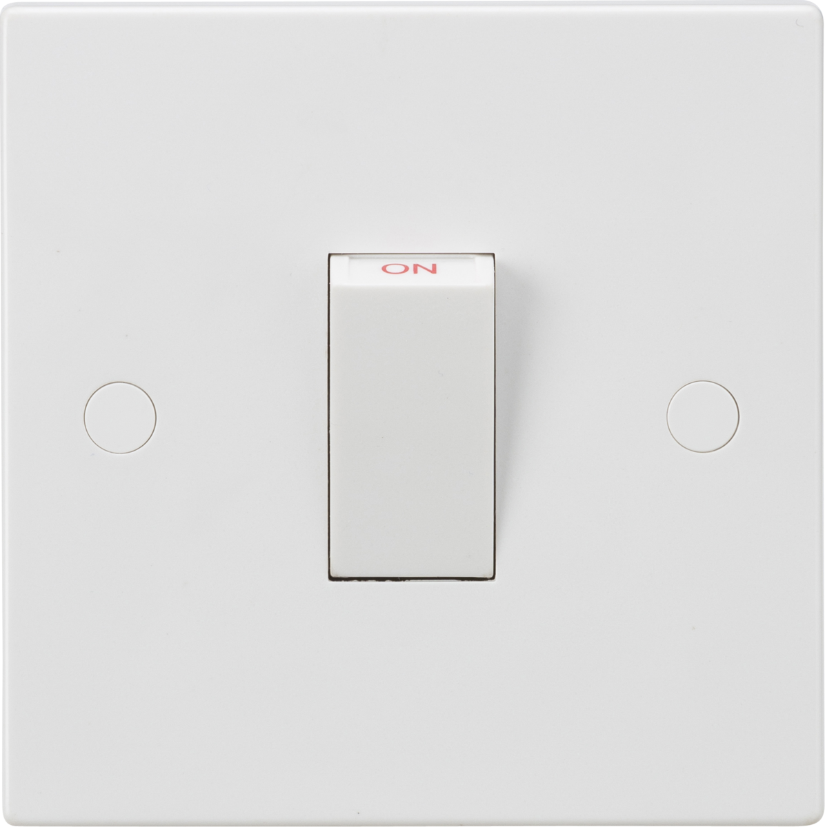 Knightsbridge White Square Edge 45A 1 Gang DP Switch with White Rocker ... Knightsbridge White Square Edge 45A 1 Gang DP Switch with White Rocker ...