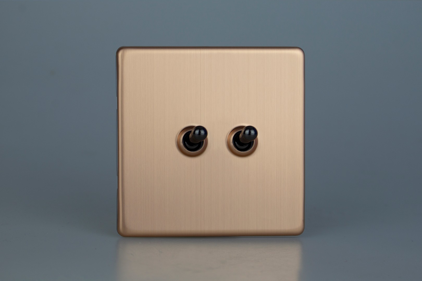 Varilight Urban Screwless Brushed Copper 2-Gang 10A 1- or 2-Way Toggle ... Varilight Urban Screwless Brushed Copper 2-Gang 10A 1- or 2-Way Toggle ...