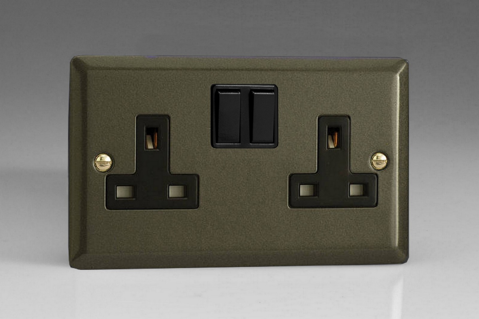Varilight Classic Graphite 2-Gang 13A Double Pole Switched Socket ... Varilight Classic Graphite 2-Gang 13A Double Pole Switched Socket ...