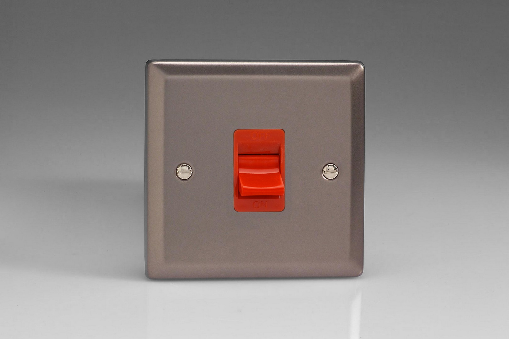 Varilight Classic Pewter 45A Cooker Switch (Single Plate, Red Rocker ... Varilight Classic Pewter 45A Cooker Switch (Single Plate, Red Rocker ...
